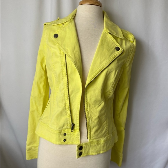 Mudd | Jackets & Coats | Nwt Yellow Lightweight Denim Moto Jacket ...